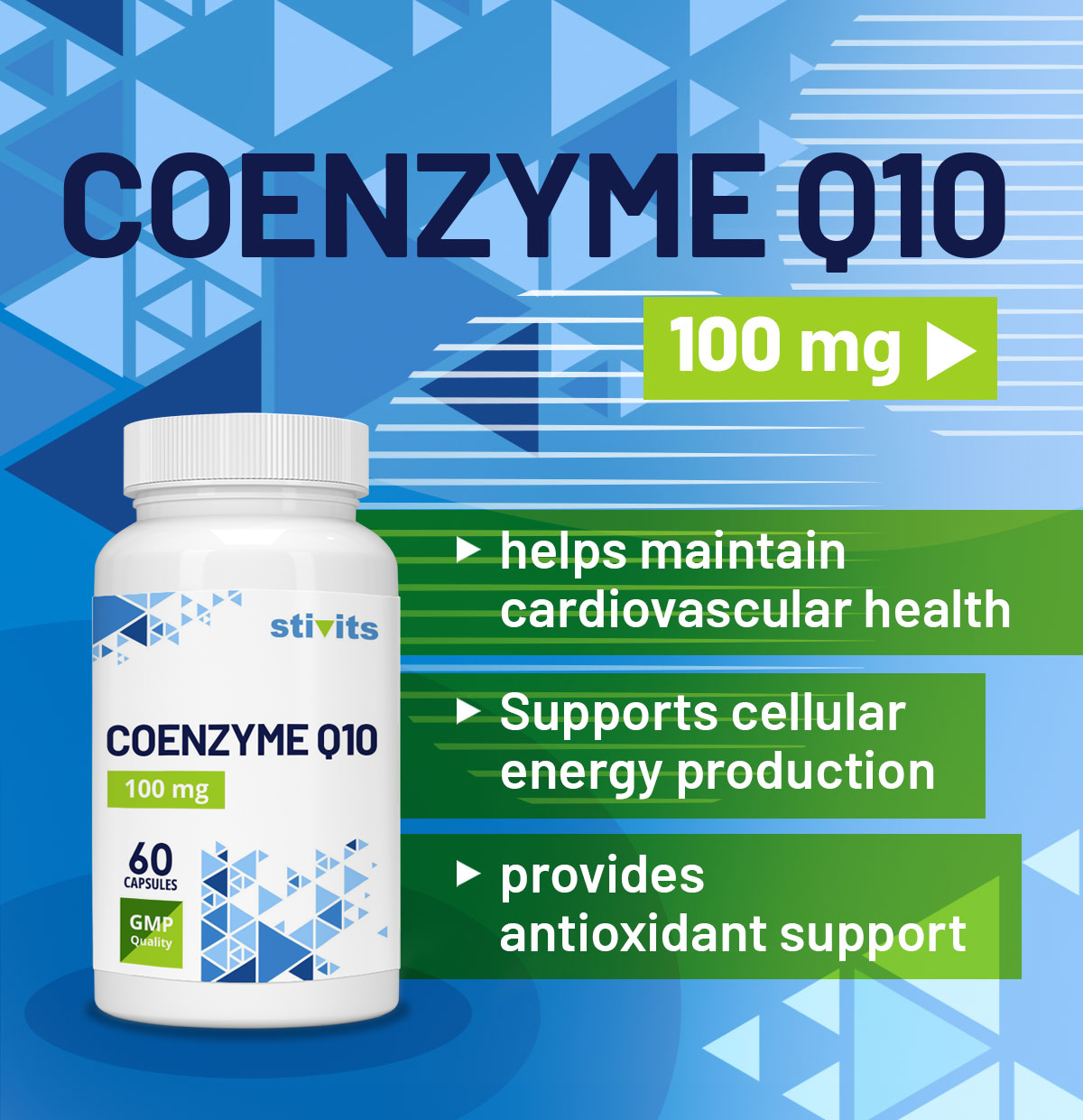 Coenzyme Q10 100 mg Vegan Capsules - Stivits.lv