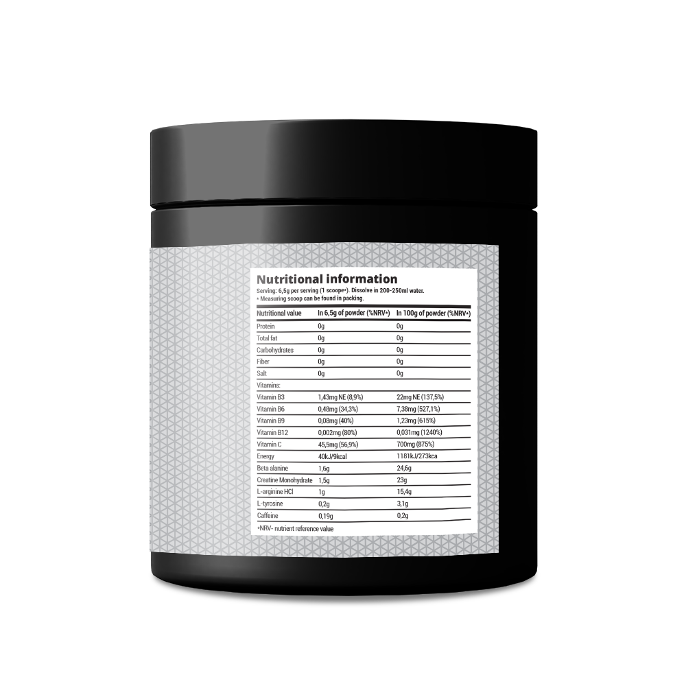 Stitech PRE WORKOUT Lemon Flavoring 40 servings 260g - Stivits.lv